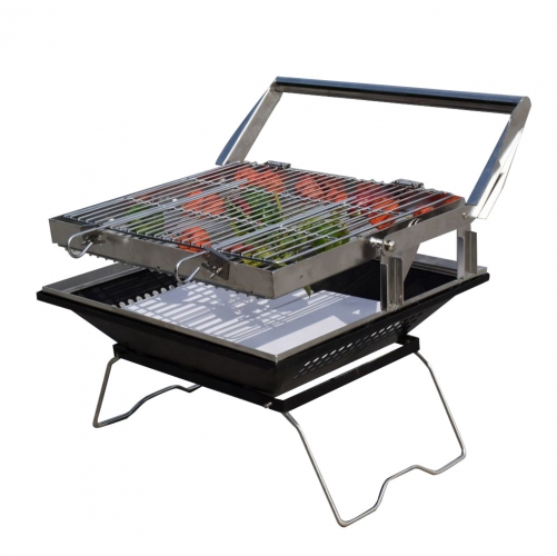 Rotating BBQ Turning Easy Net Flip Grill Basket